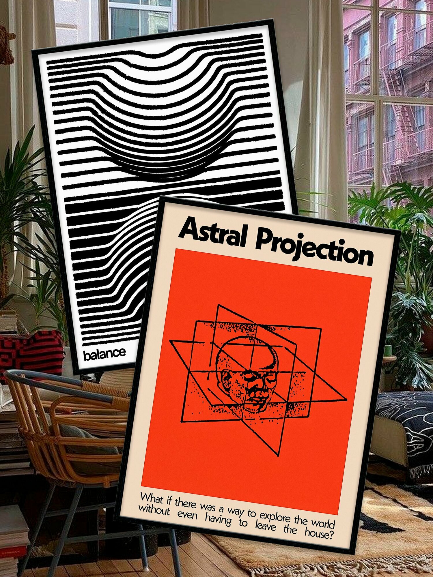 Набор интерьерных постеров "Astral x Balance", 30x40 см, 2 штуки