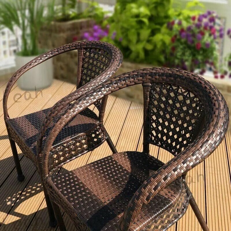 Садовое кресло, Искусственный ротанг (пластик), 52х47х75 см, 2 шт