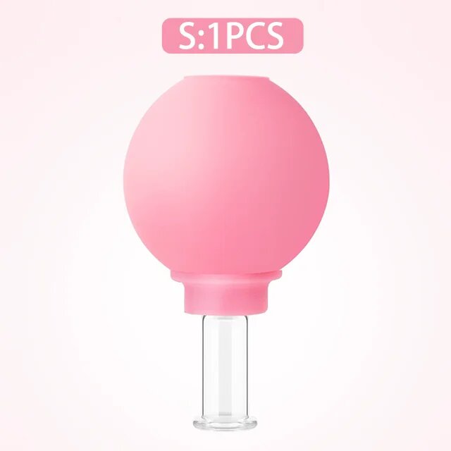 Резиновые массажные банки для тела и лица Pink S