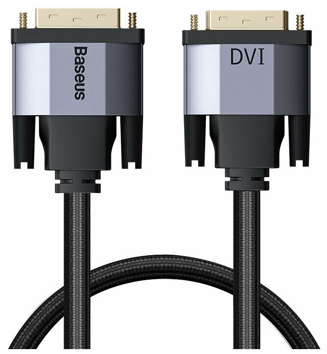 Кабель для HDMI BASEUS Enjoyment, DVI - DVI, 1 м, темно-серый