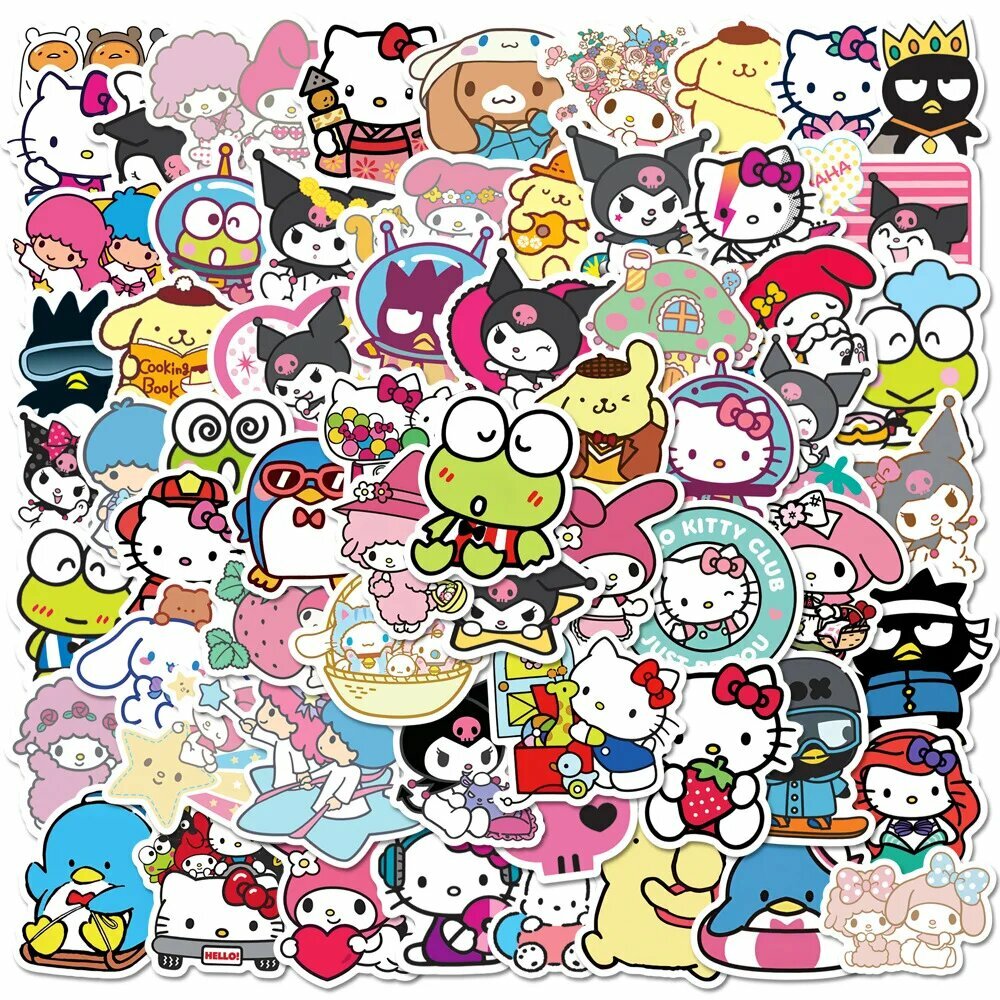MINISO наклейки Sanrio Hello Kitty My Melody Kuromi 50 Pieces