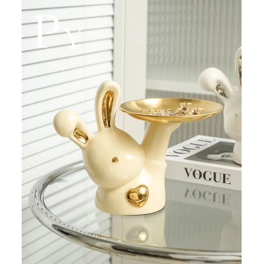 Конфетница IKEA в виде зайчика, диаметр 14 см, 1 шт, для конфет и ювелирных изделий, бежевая