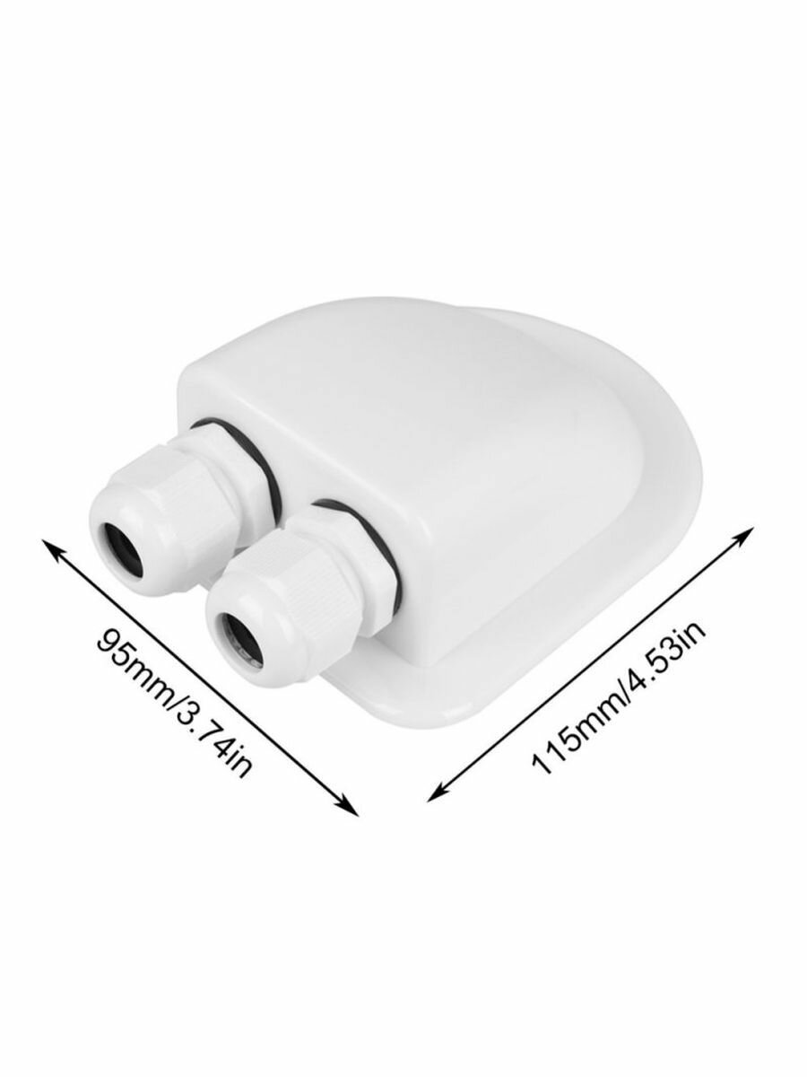 Гермокоробка для ввода 2 кабелей диаметром до 12мм, белая