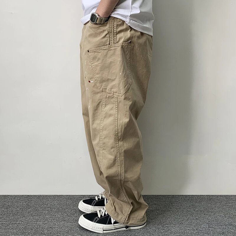 Bird Mountain мужские карго штаны из хлопка и спандекса М, Зеленый, Khaki