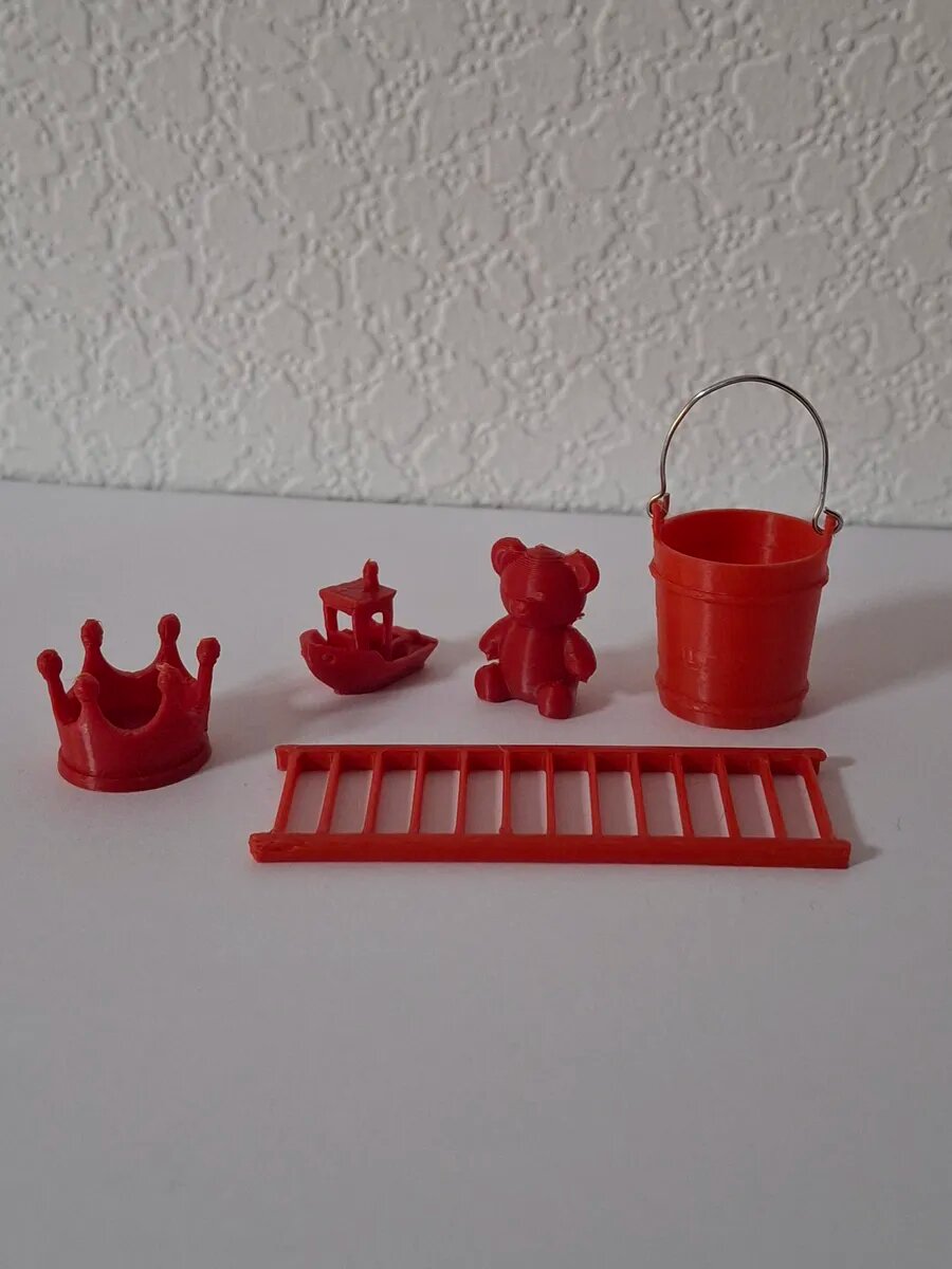 Набор миниатюр - 5 шт, для ватной игрушки, домика