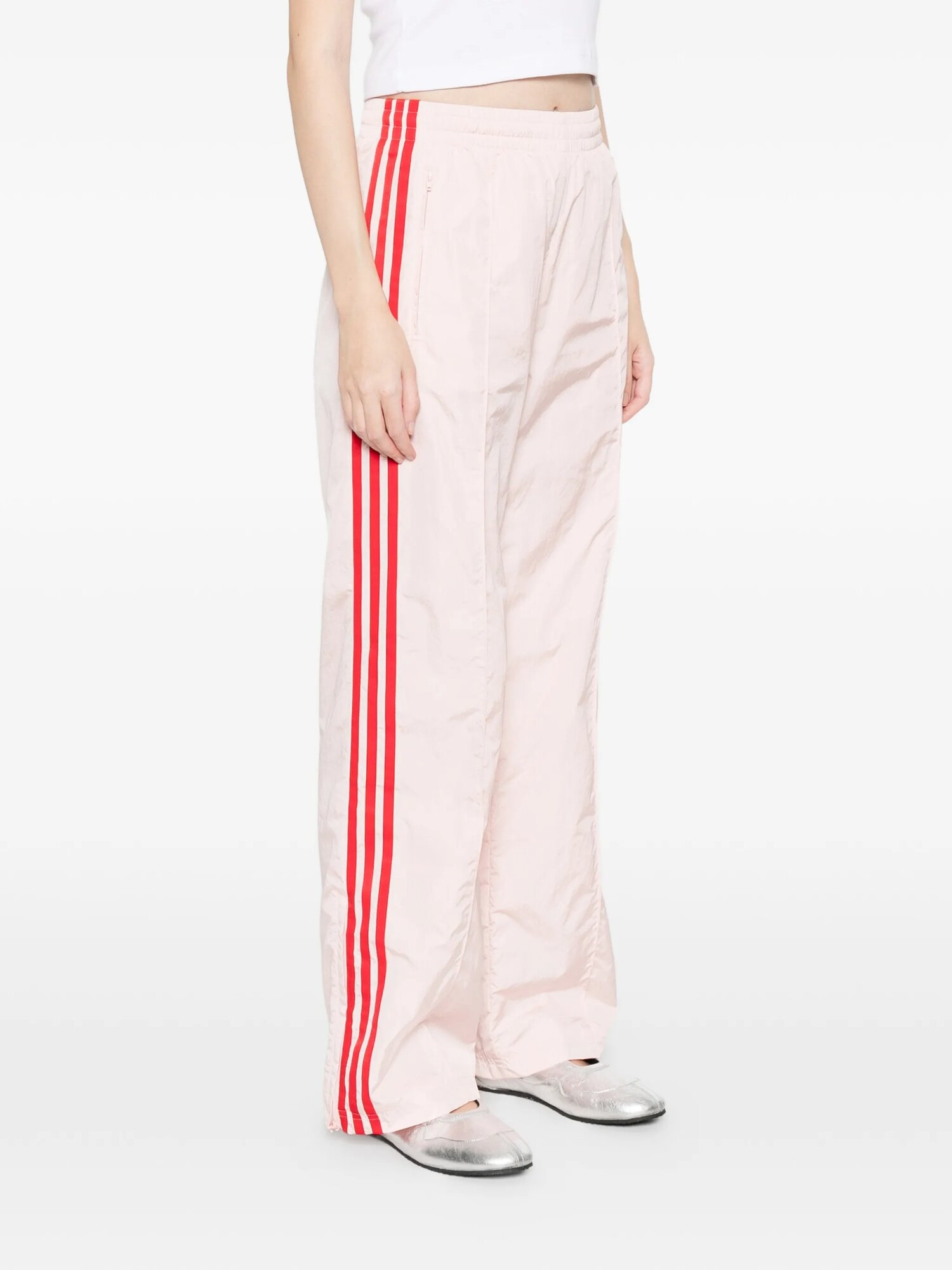 Брюки adidas Logo-embroidered track pants, размер S, pink — фото 1