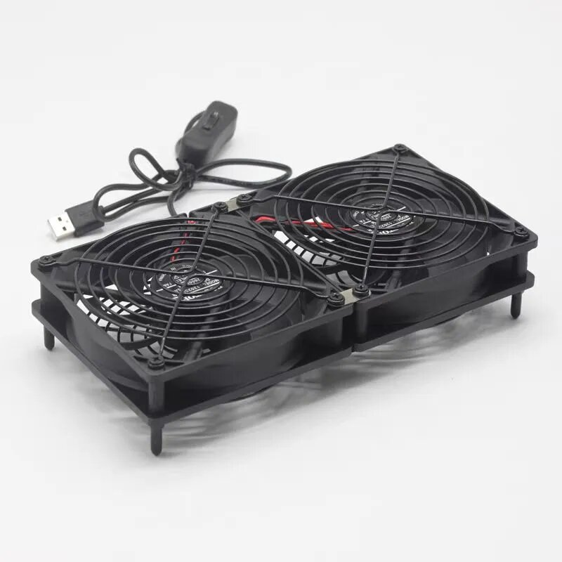 Вентилятор USB FAN 5V черный белый 240x120x50мм для охлаждения