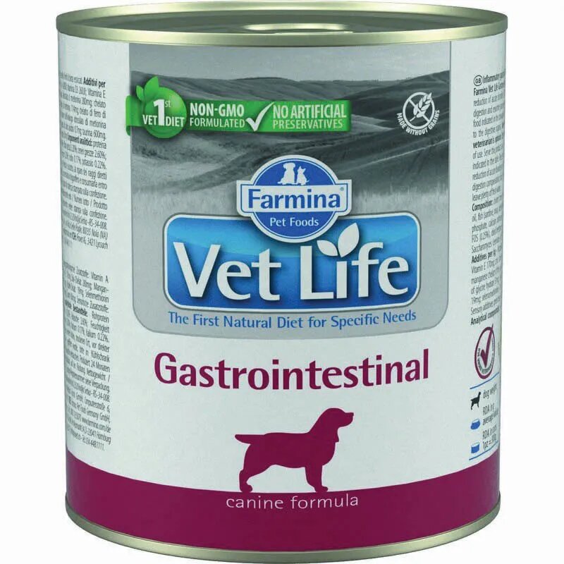Корм для собак Farmina Vet Life Gastrointestinal, при болезнях ЖКТ 1 уп. х 1 шт. х 300 г