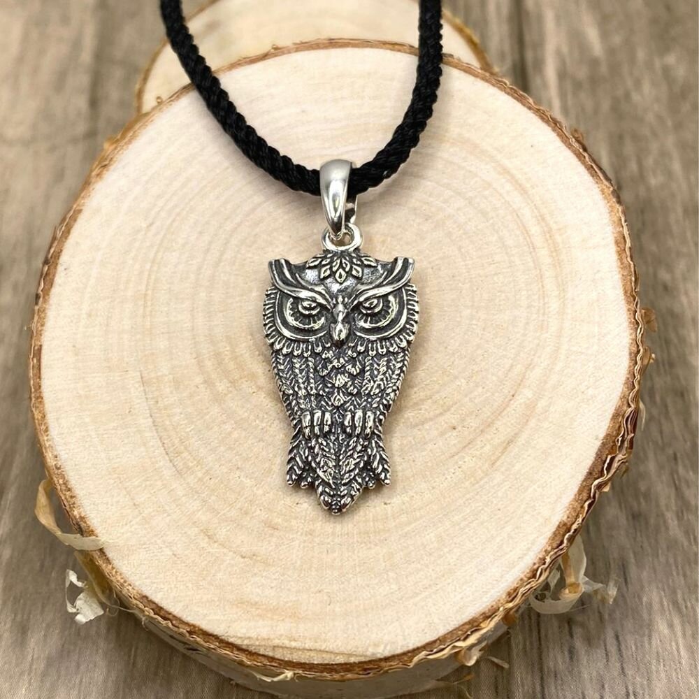 Славянский серебряный оберег " Мудрая сова "