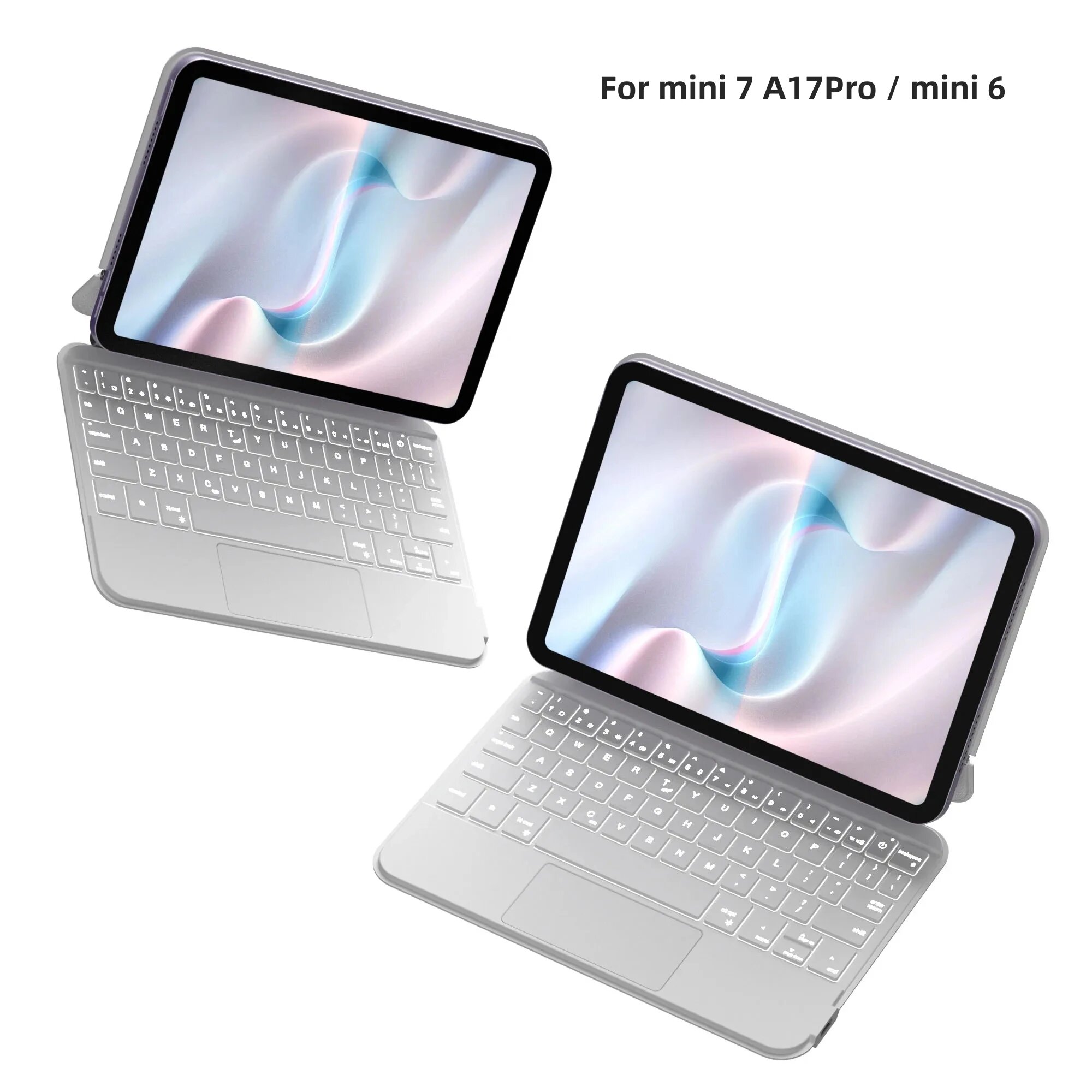 Чехол с клавиатурой BMAD для iPad Mini 7 / Mini 6 белый, Russian English