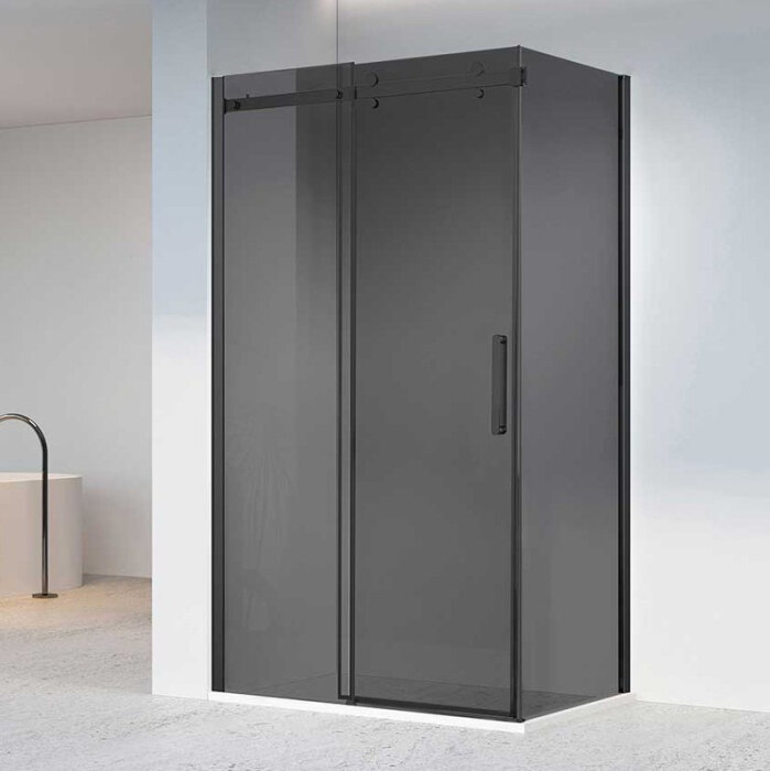 Душевой уголок Vincea Como-N VSR-4CN9016CGB 160х90 см, профиль матовый черный, стекло тонированное серое