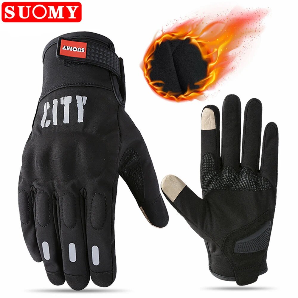 Мотоперчатки SUOMY SU08 Black Autumn, XXL, теплые, сенсорные