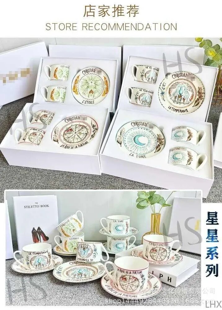 Кофейный сервиз DIOR на 2 персоны, 100 мл, желтый, подарочный набор для кофе