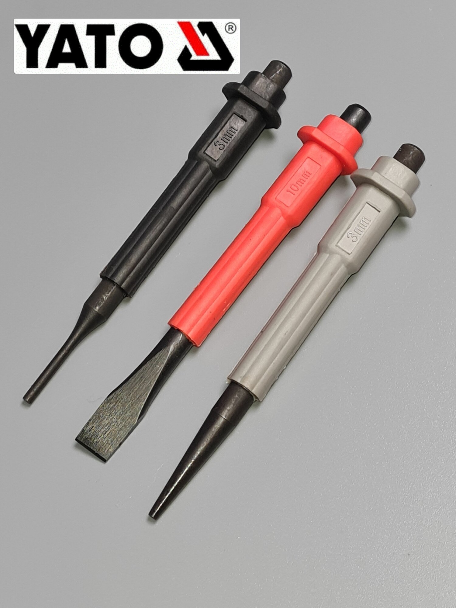 Набор зубил и кернов YATO, CrV, 125 мм, 3 штуки, YT-4713