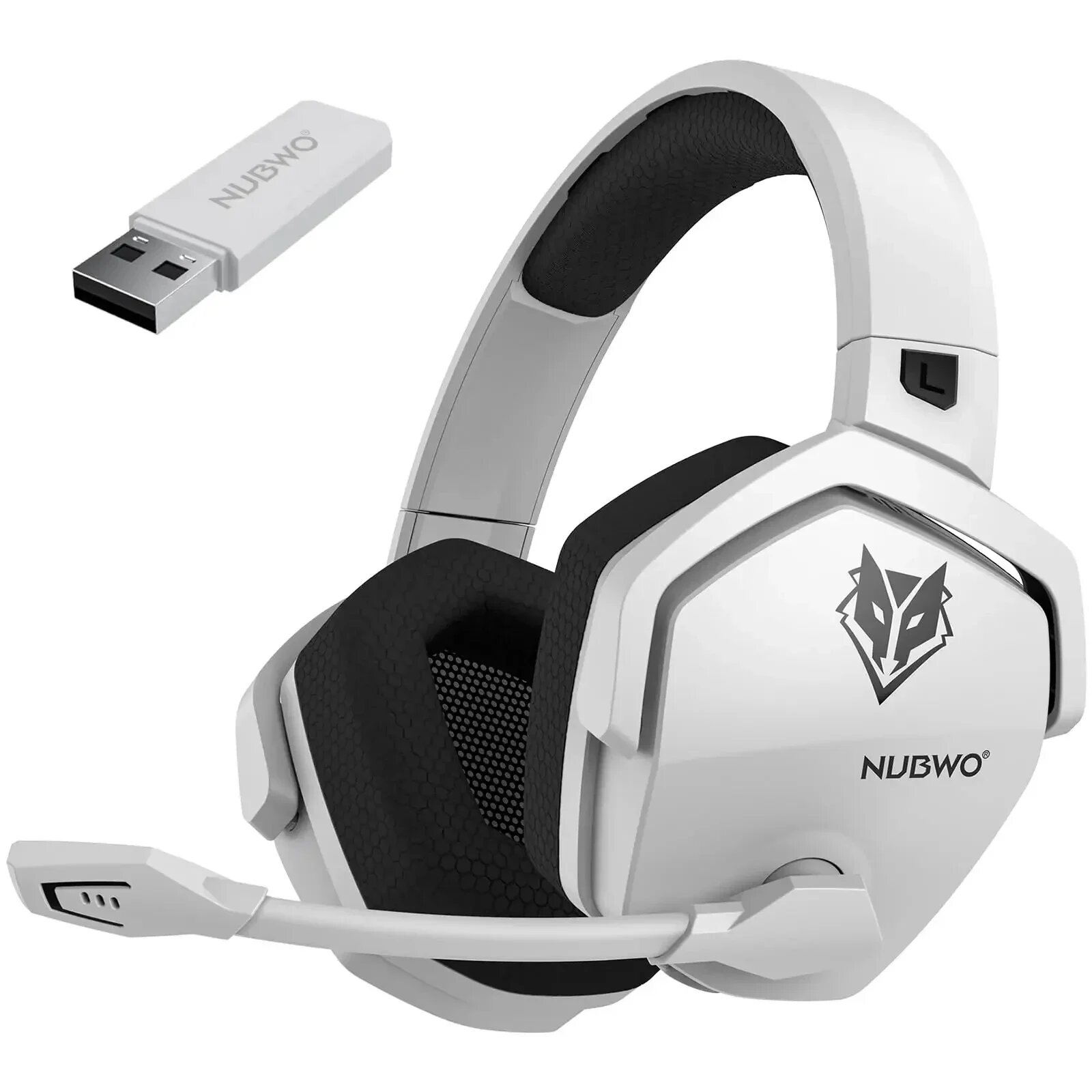 Беспроводные игровые наушники NUBWO G06 черные Белый, White