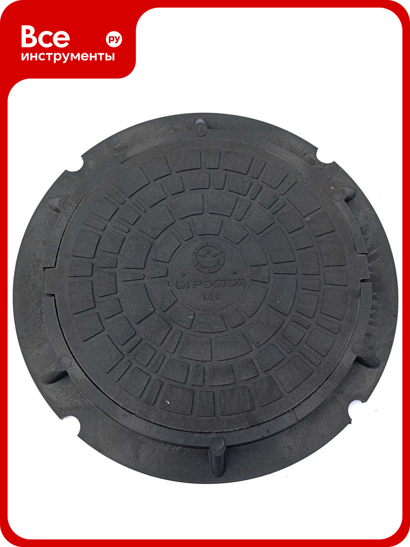 Люк полимерно-композитный Агросток легкий малый 760х580х50 мм 1,5 т (черный) 54195