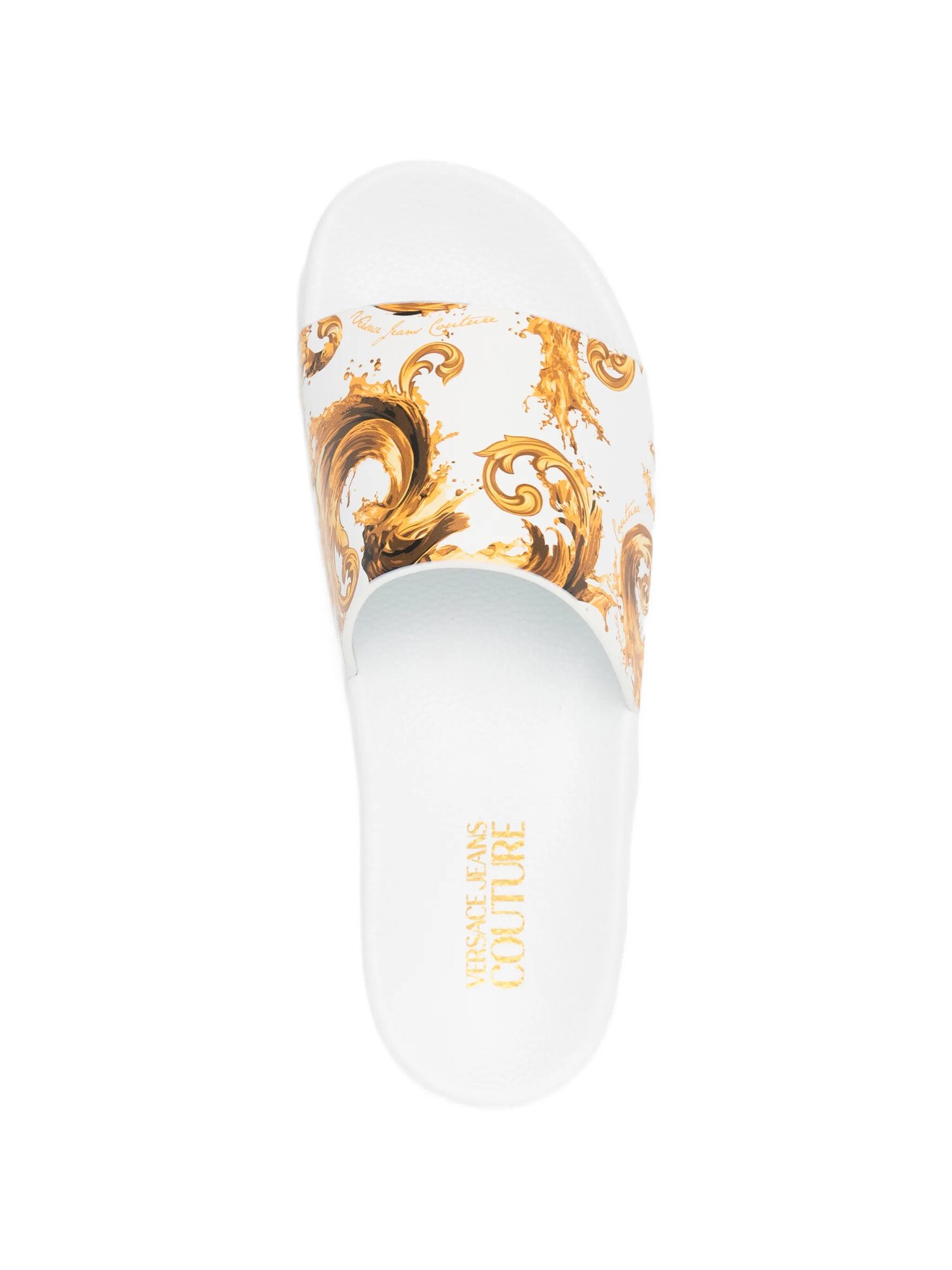 Шлёпанцы Versace Jeans Couture Printed slides, размер 40, white — фото 1