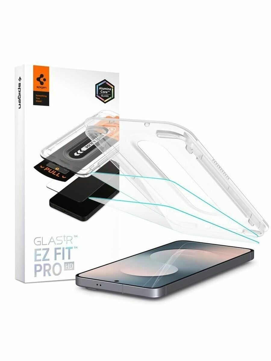 Защитное стекло 2 штуки Spigen на Samsung Galaxy S25 FE, прозрачное (AGL10202)