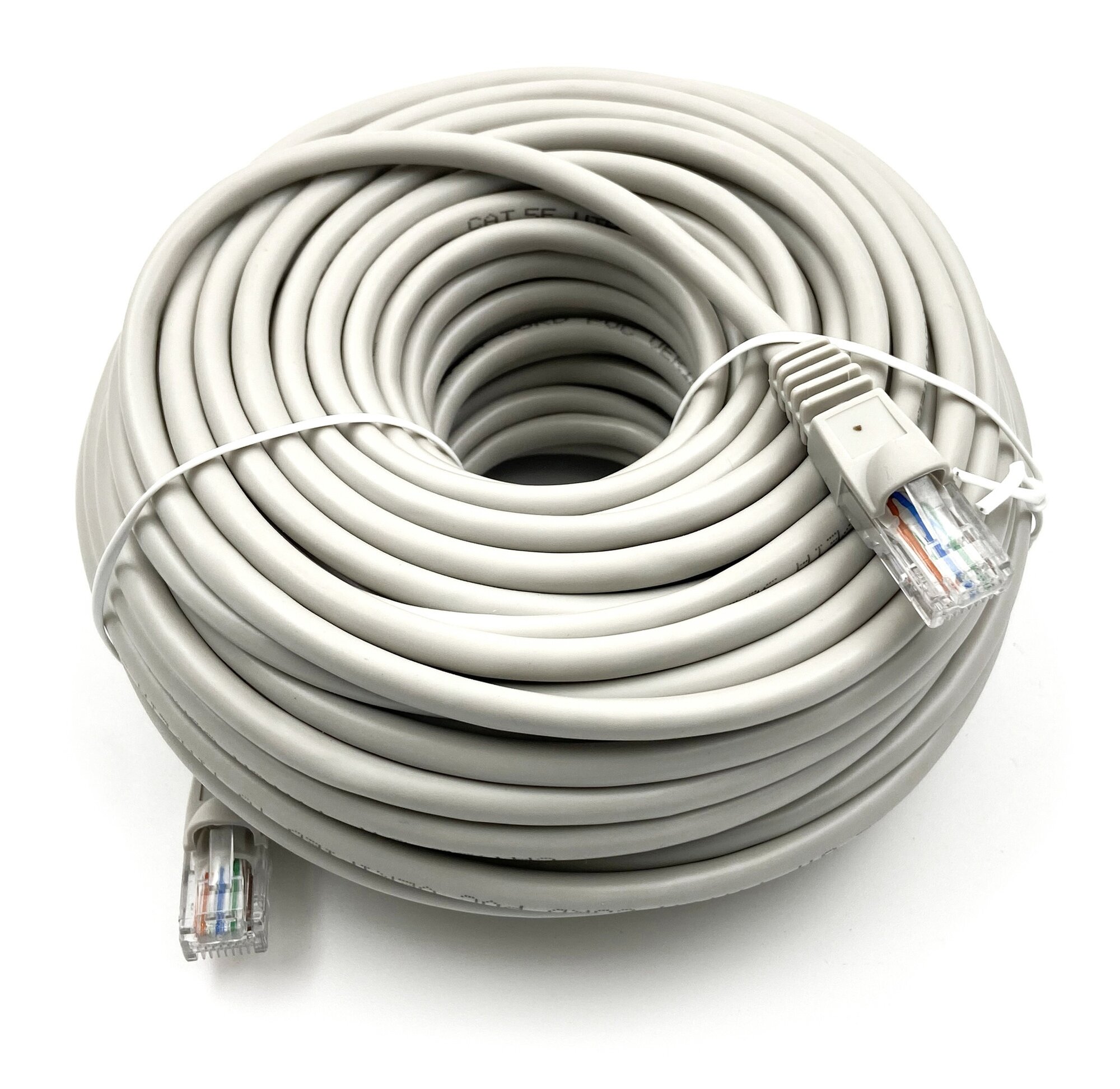 Патч-корд Buro CCA, витая пара, CAT5e, RJ-45 (m)-RJ-45 (m), алюминий, 25 м, серый