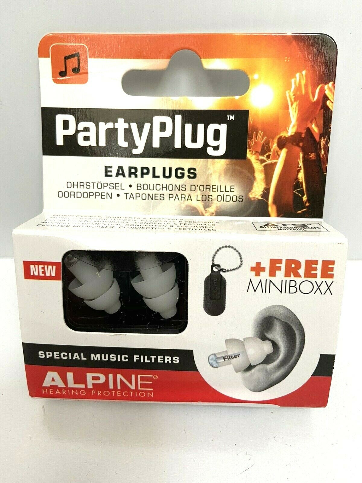 Беруши Alpine "PartyPlug", для защиты от громких звуков, многоразовые, для вечеринок и концертов