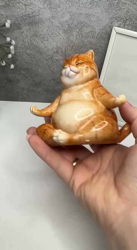 Фигурка декоративная, коллекционная "Кот-Йог", полистоун, 11 см — фото 1