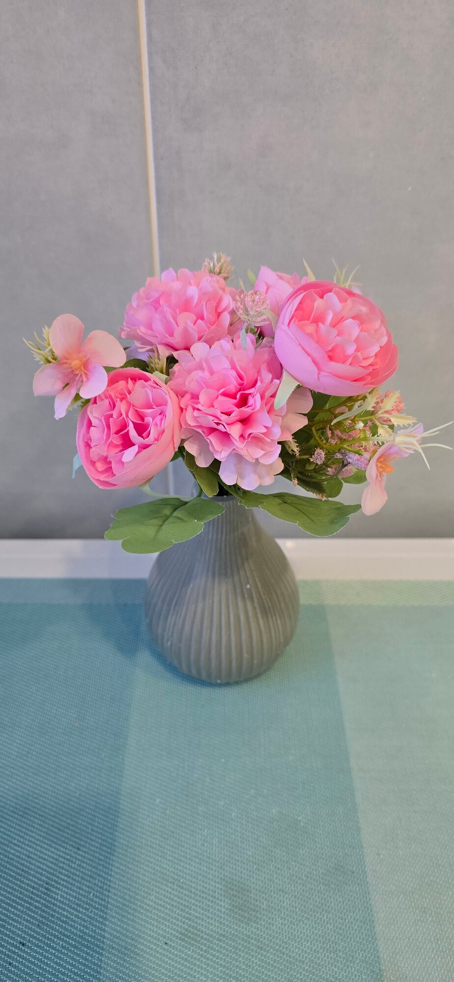 Искусственные цветы Holodilova, пионы, хризантемы, розовый, 28 см