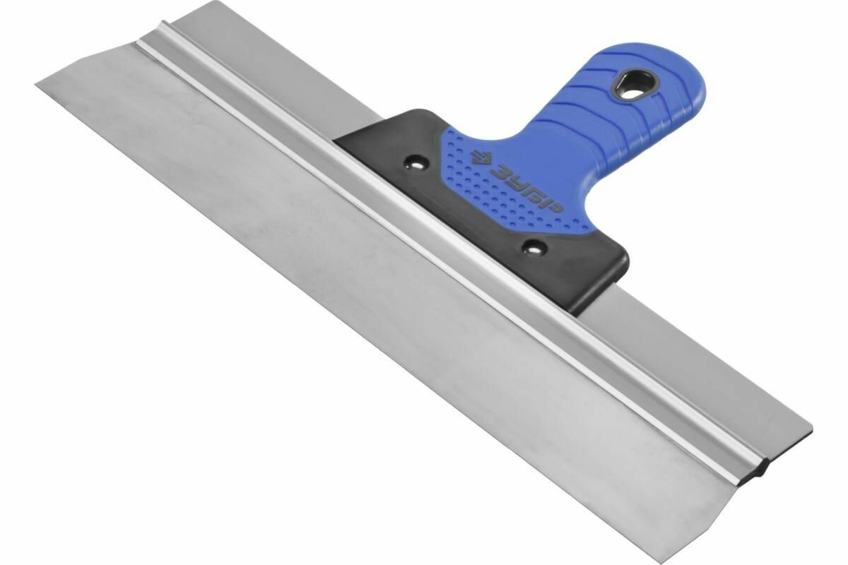 Фасадный шпатель, ЗУБР 250 мм, усиленная алюминиевая направляющая, двухкомпонентная ручка, нержавеющий, Фасадный шпатель