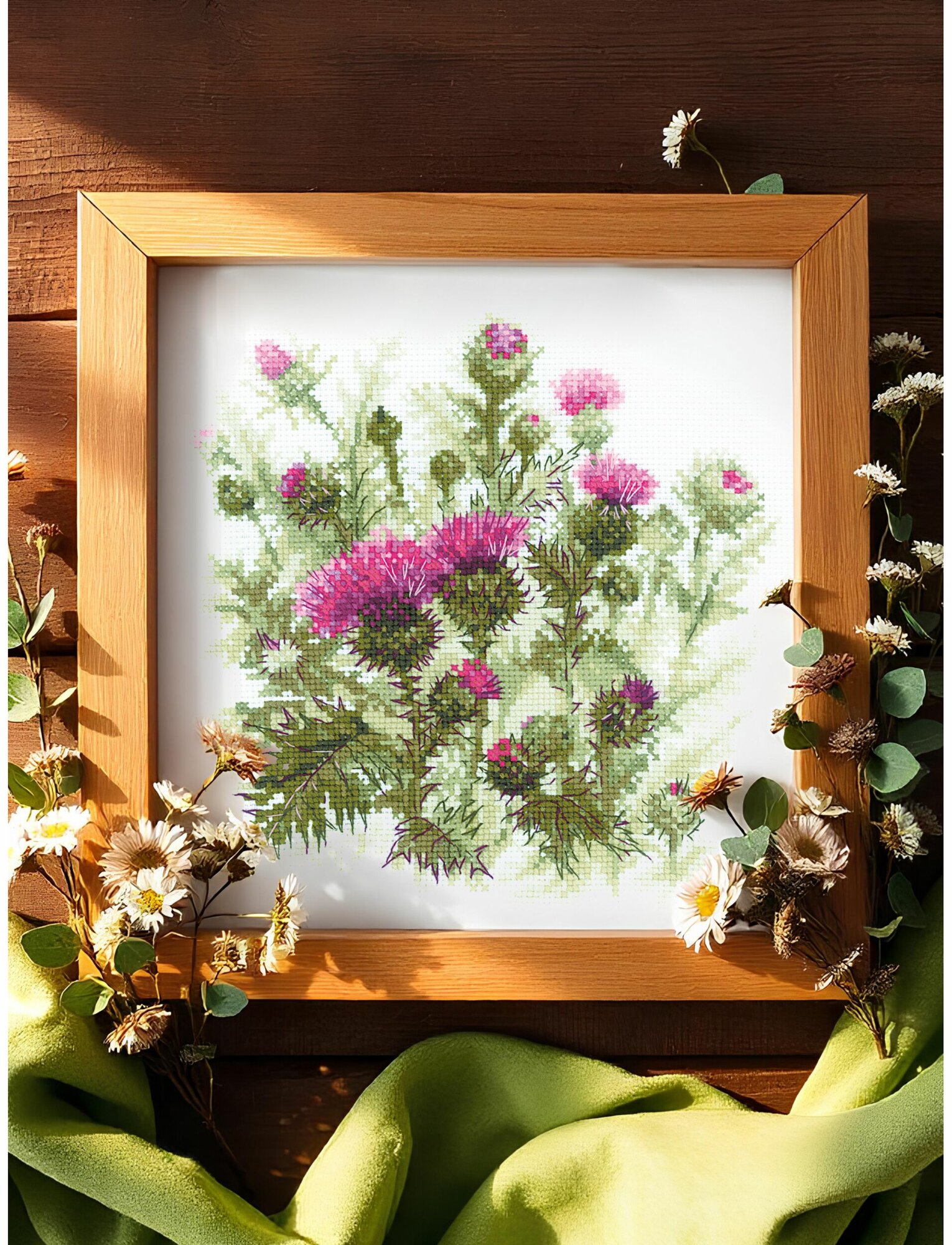 Набор для вышивания крестом Риолис, вышивка крестиком "Чертополох", 30*30 см, 1852