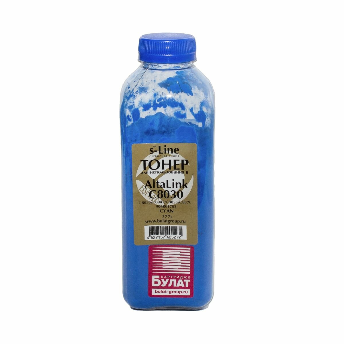 Тонер с девелопером булат s-Line Xerox AltaLink C8030 для Xerox AltaLink C8030 (Голубой, банка 277 г)