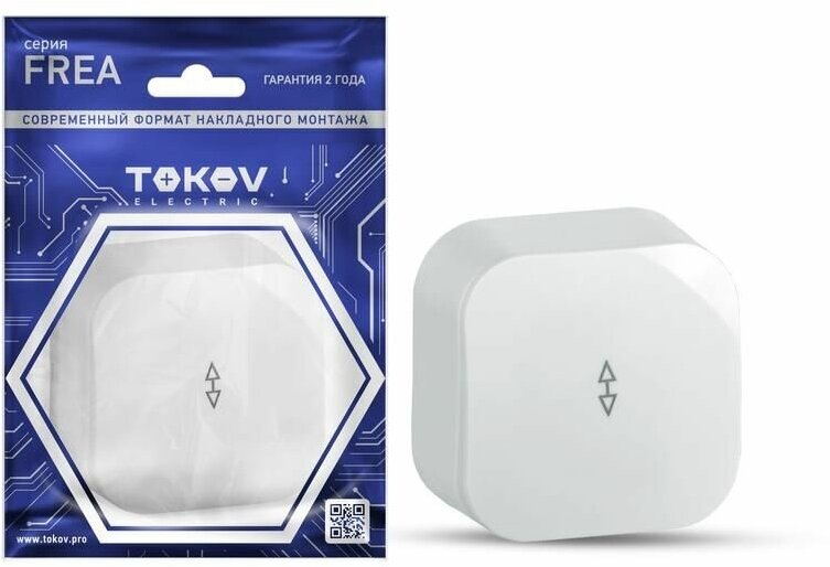 Переключатель 1-кл. ОП Frea 10А IP20 250В АБС-пластик бел. TOKOV ELECTRIC TKE-FR-P1-C01