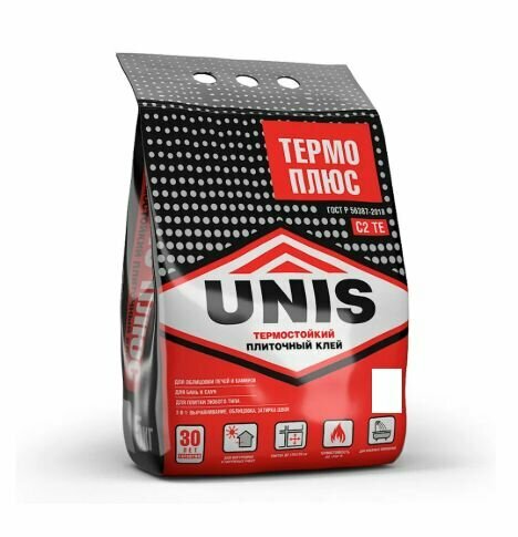 Клей для плитки C2TE Unis Термо Плюс термостойкий 5 кг