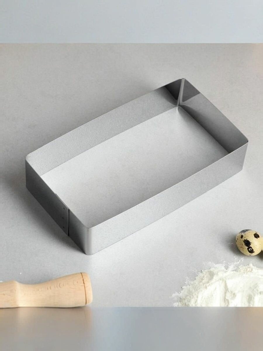 Форма-резак "Прямоугольник", размер 26*16 см, h-5 см, нержавеющая сталь, толщина 0,5мм