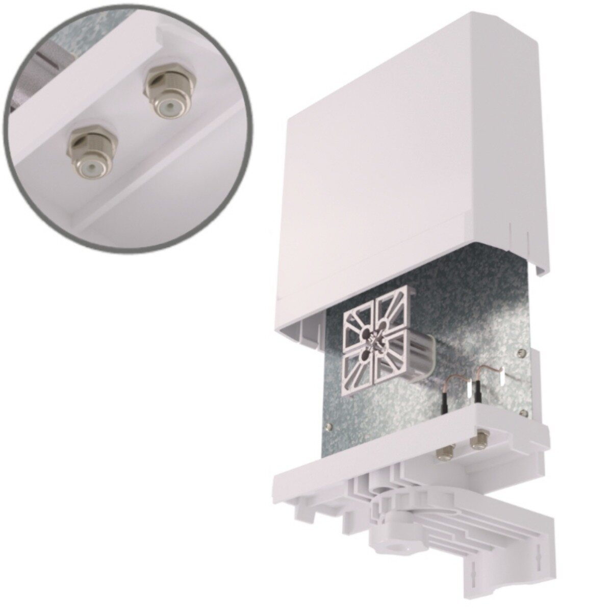 Внешняя антенна в гермобоксе с двумя разъёмами F-female. Vertell VT-COAX-9-F MIMO 2x2