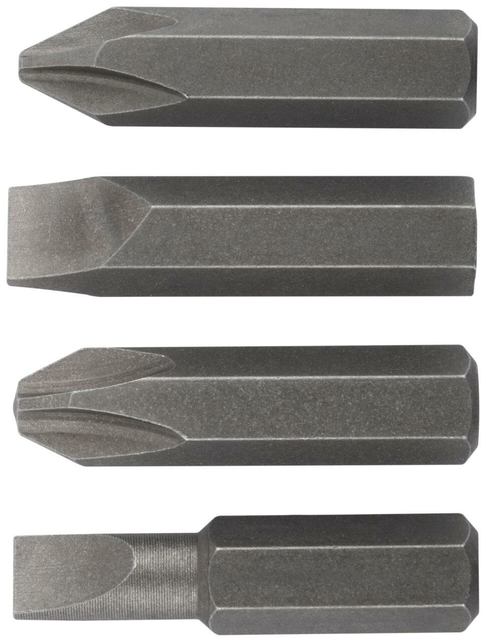 Биты для ударной отвертки CrV, набор 4 шт, 35 мм