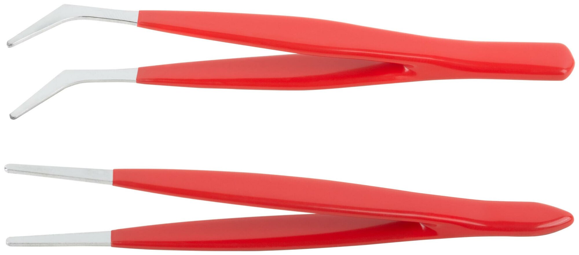 Пинцеты набор 2 шт. с ПВХ ручкой