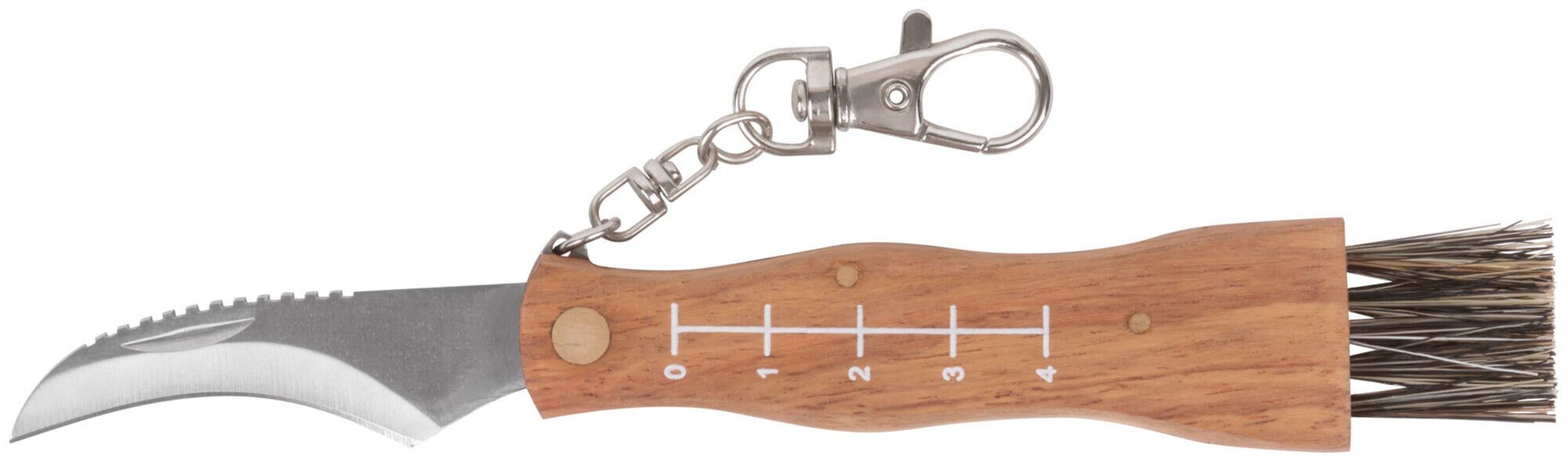 Нож грибника FIT, складной, нержавеющая сталь, 17 см, деревянная рукоятка