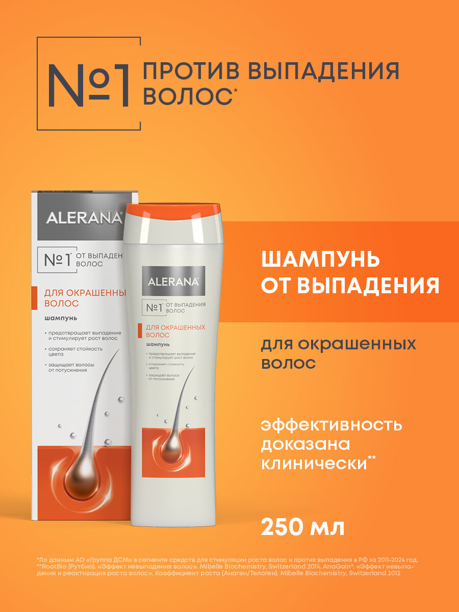 Шампунь для роста окрашенных волос Алерана, 250 мл