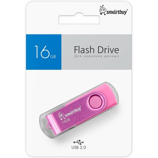 USB флешка Smartbuy 16Gb Twist pink USB 2.0