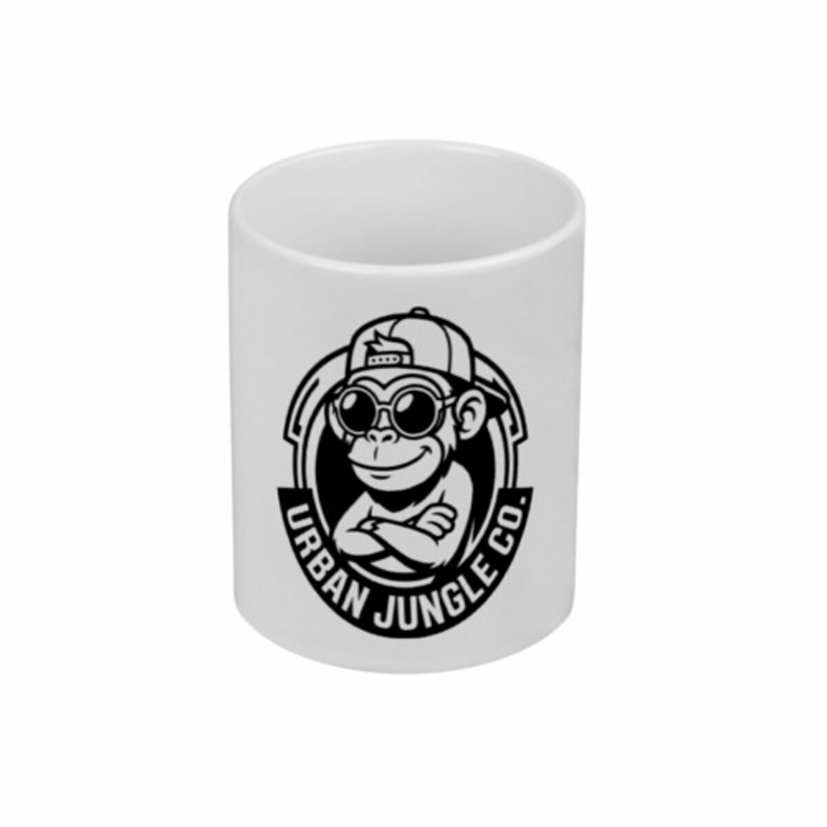 Кружка «прикольная стильная обезьяна с надписью» (белый)