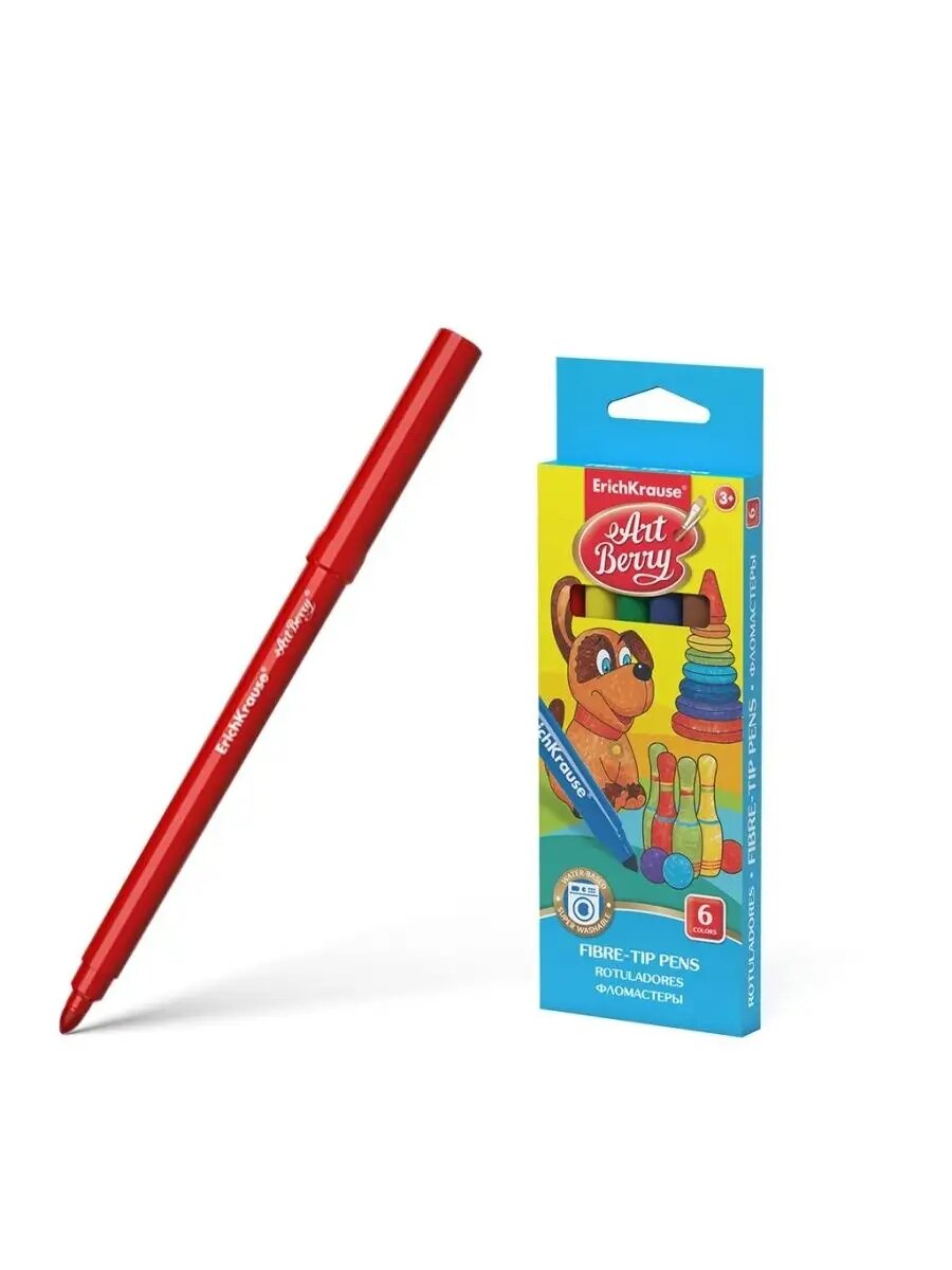 Фломастеры ArtBerry. Super Tip Super Washable 6 цветов