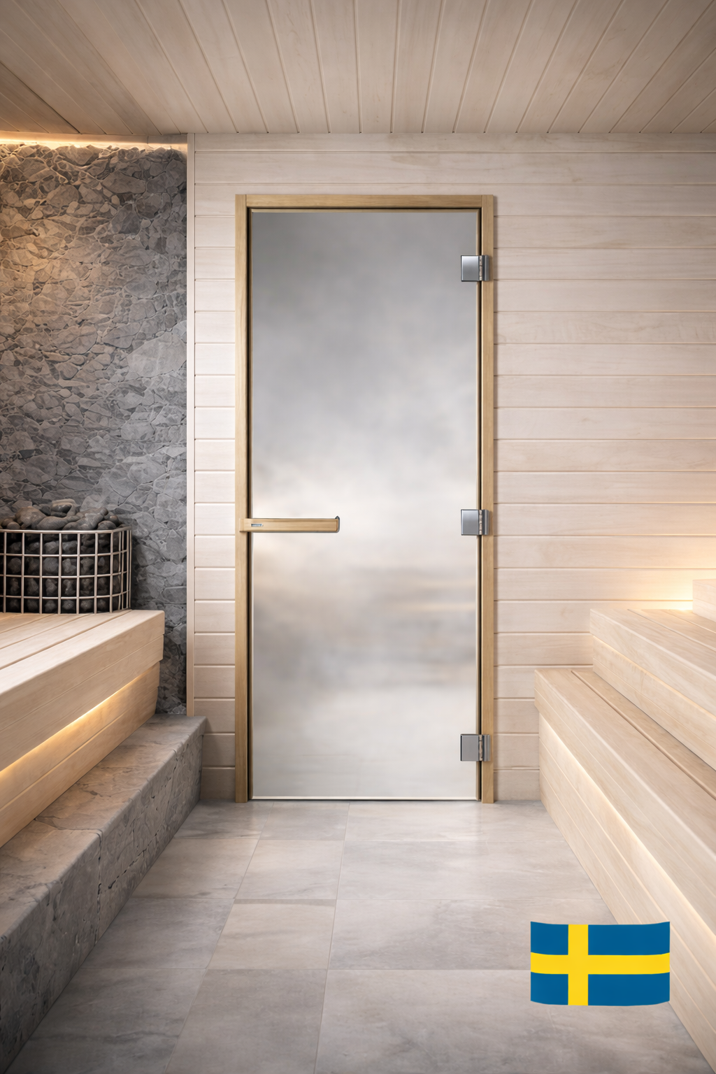 Дверь стеклянная 69x202 см, для сауны, безопасная, термоосина, Tylo "Harmony"