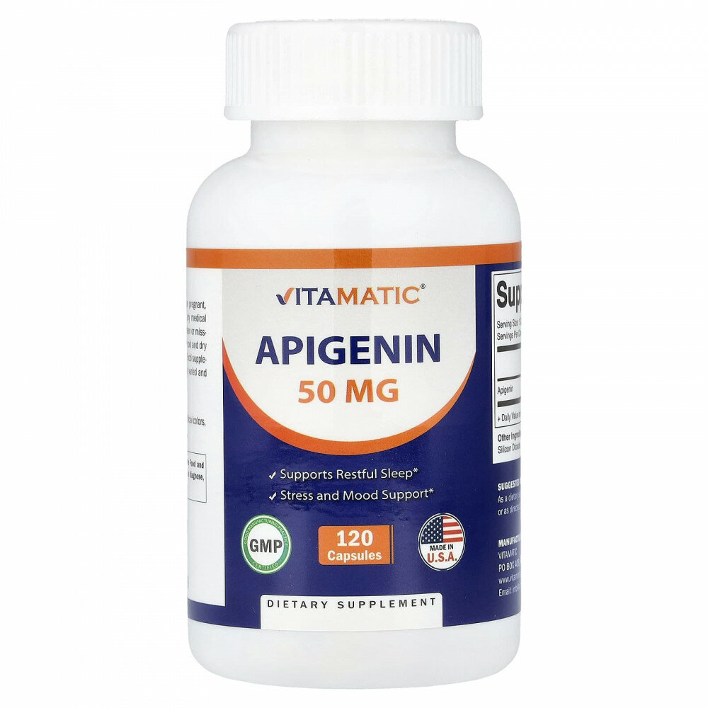 Vitamatic, Апигенин, 50 мг, 120 капсул