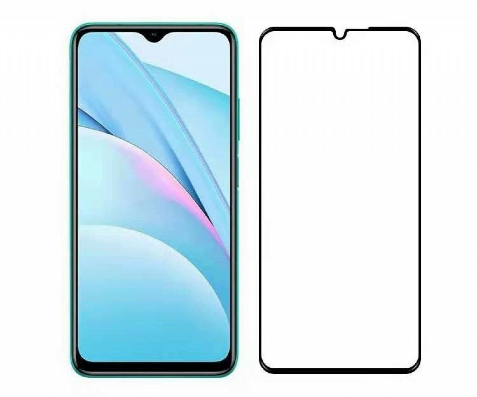 Защитное стекло MyPads 5D Forti Glass для Xiaomi Redmi 12C и Poco C55 с изогнутыми краями