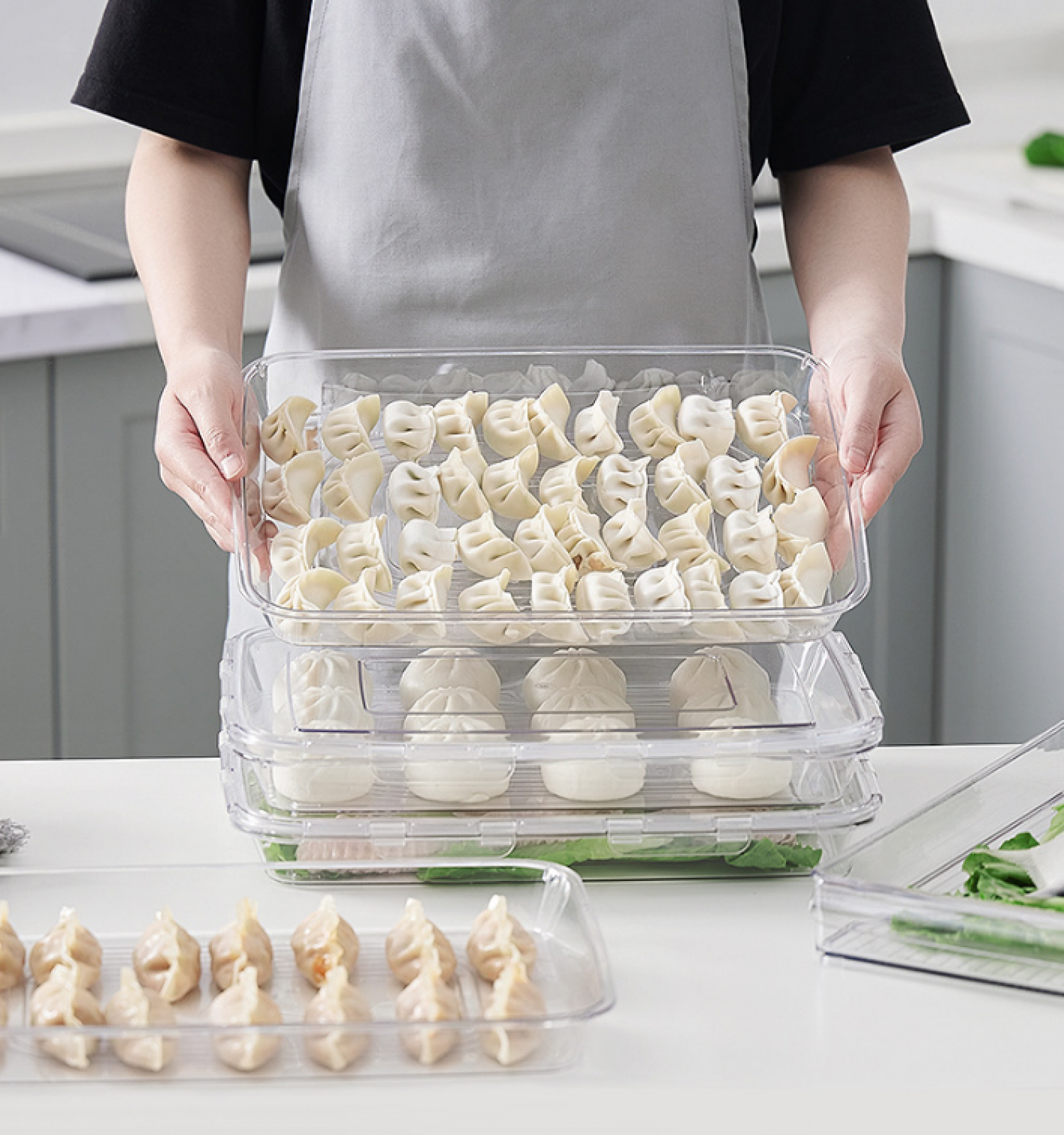 Контейнер пищевой MyPads для заморозки и хранения продуктов, прозрачный, прочный пластик