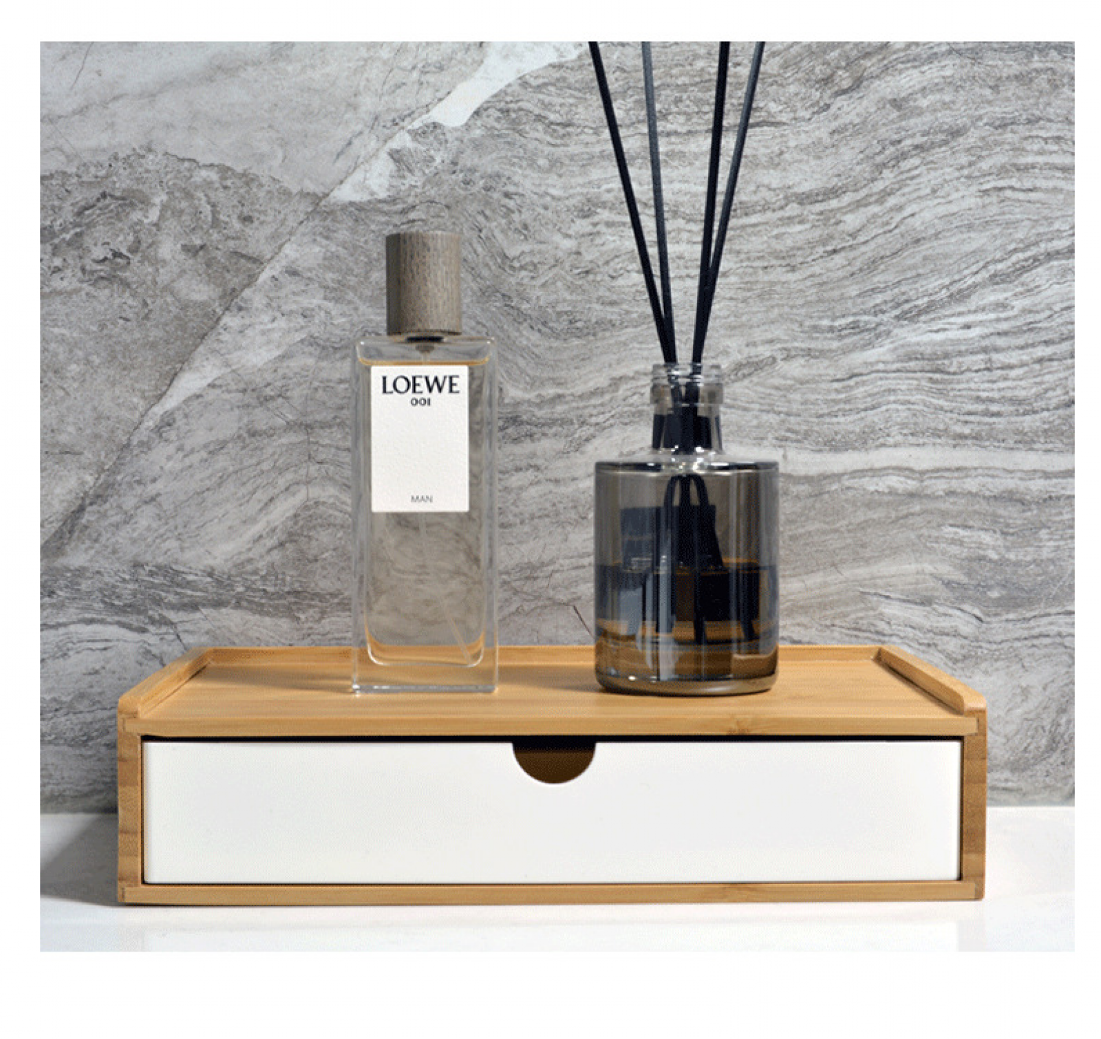 Выдвижной ящик для хранения мелочей MyPads с прозрачным белым фасадом из прочного полипропилена