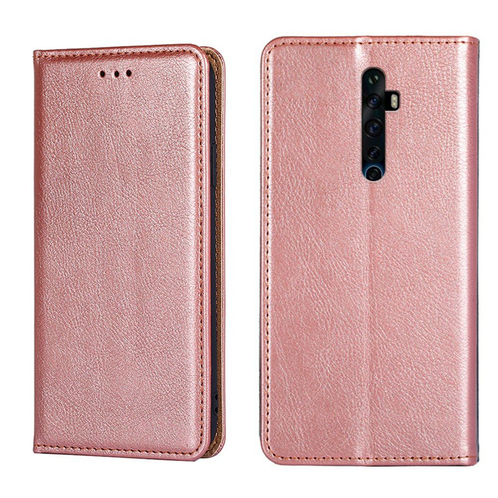Чехол-книжка MyPads для Oppo Reno2 Z розовый из искусственной кожи с магнитным замком
