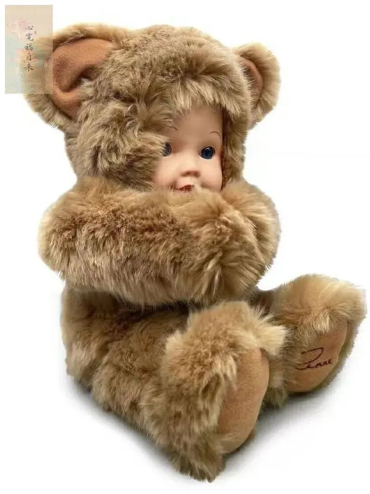 Anne Geddes Кукла Bean Filled Soft Body 30 см Хаки Коллекционная авторская кукла-реборн с эффектами звук, закрываются глаза — фото 1