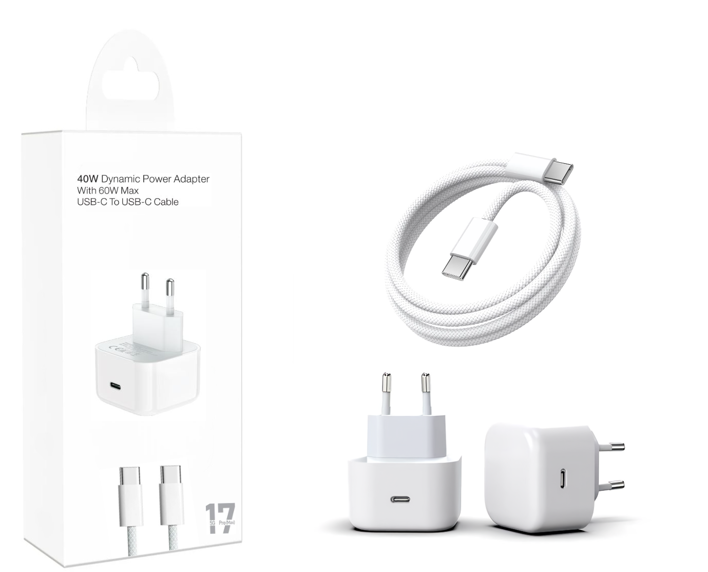 Быстрое зарядное устройство Dynamic Power Adapter Witch 40W-60W для устройств Apple (MacBook, iPad, iPhone)