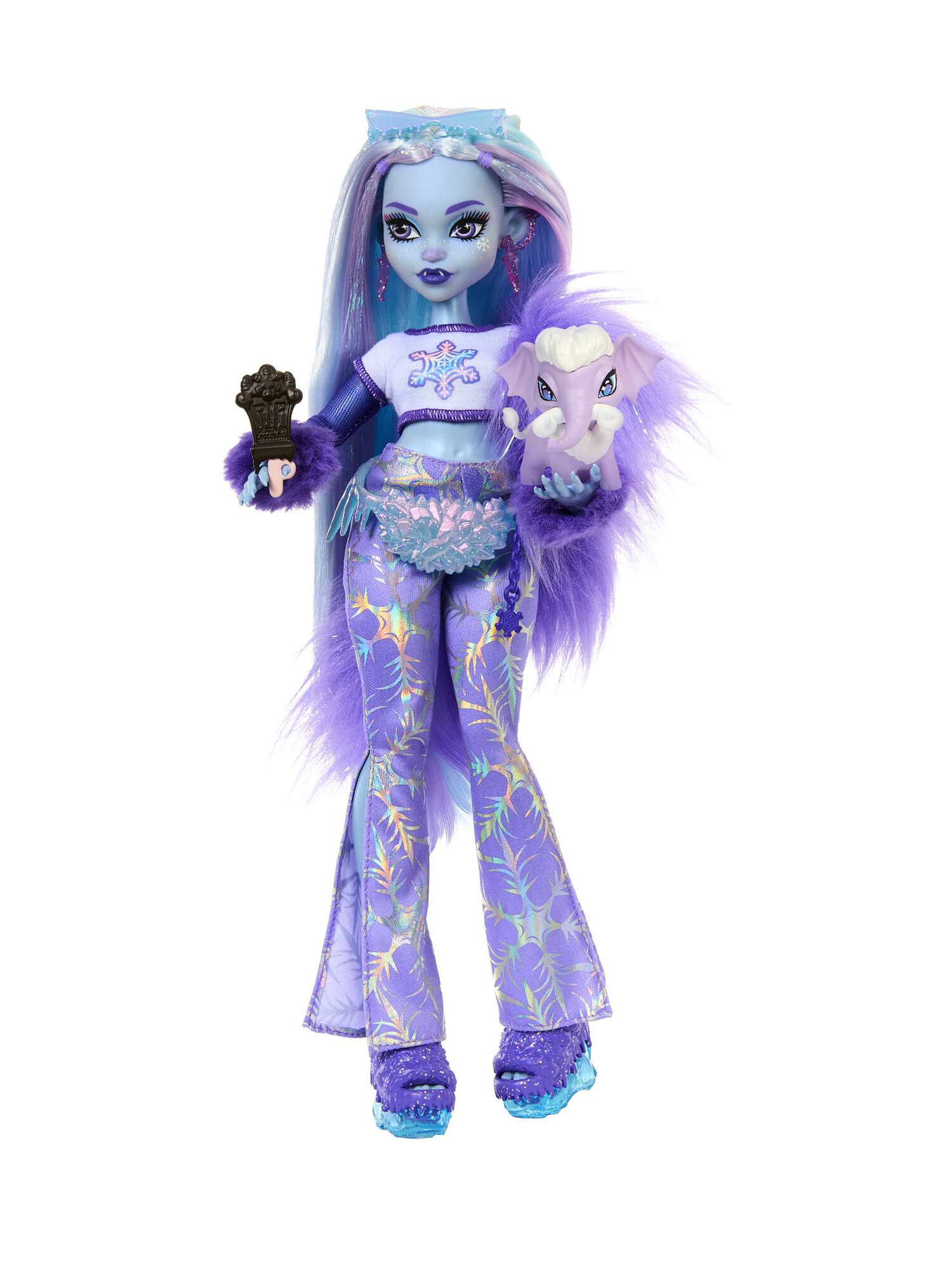 Кукла Mattel Monster High Эбби Боминейбл 26 см HNF64, фиолетовый