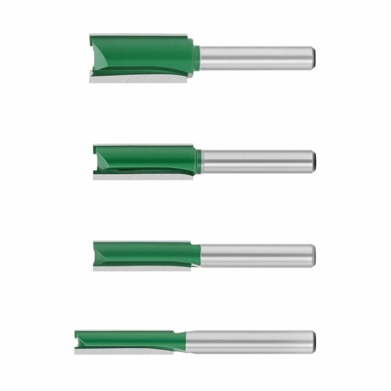 Набор из 4 частей, прямой нож с хвостовиком 1/4 для обрезки деревообрабатывающей фрезы-набор частей прямого ножа дюйма ручкой